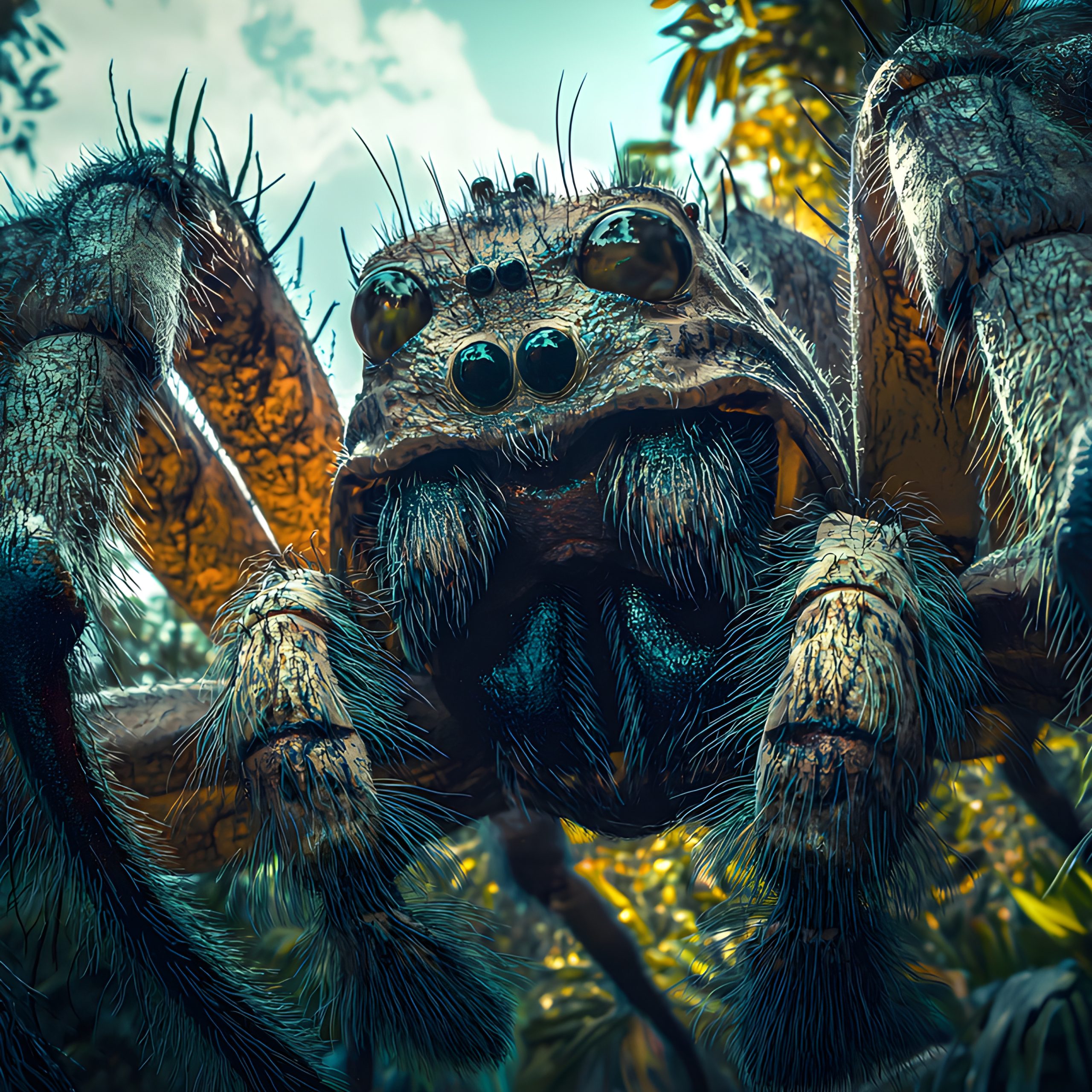 Giant Jungle Spider Closeup - Impossible Images - Unique stock images for commercial use.