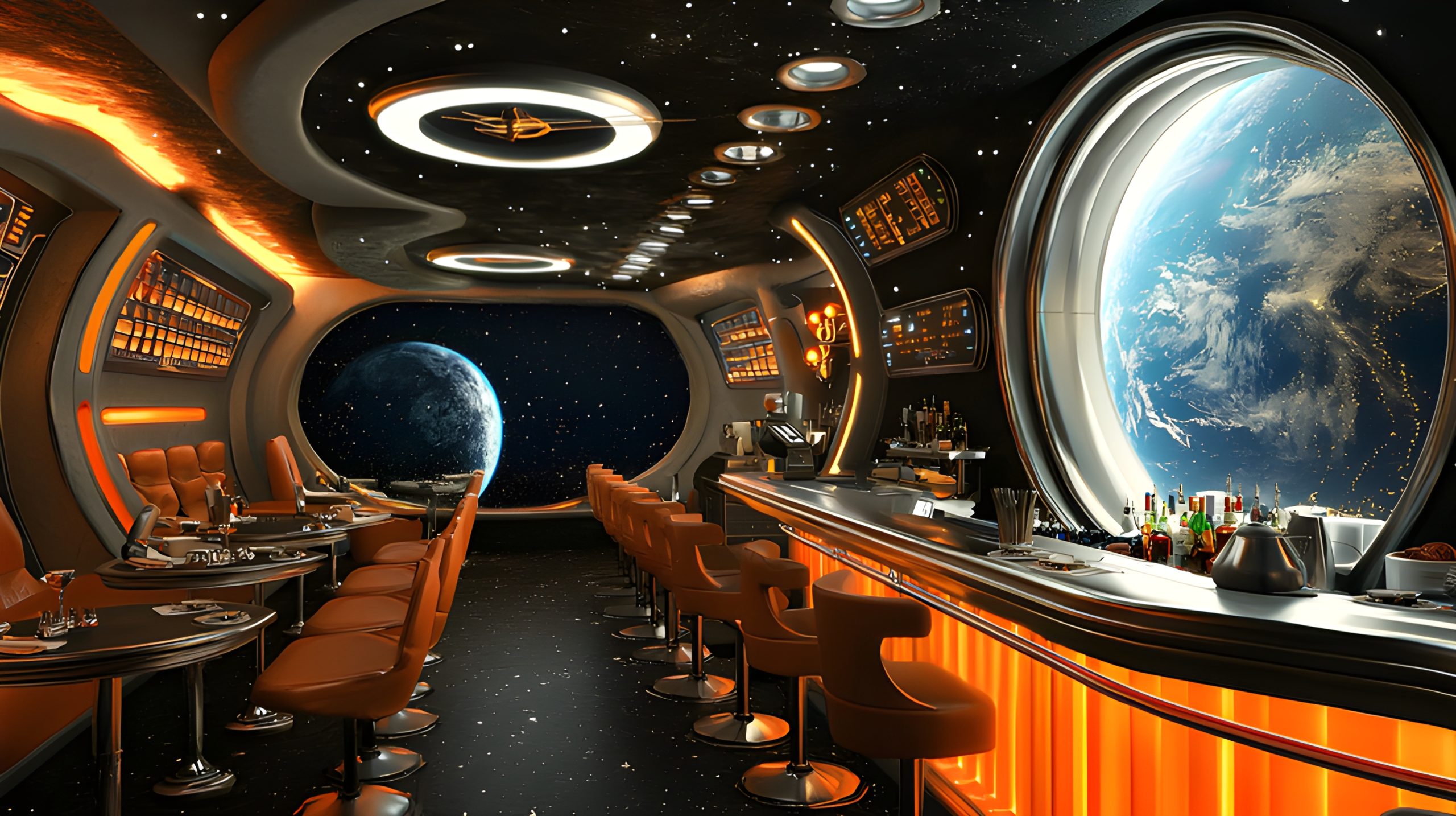 Orbital Lounge Bar: Space View - Impossible Images - Unique stock ...