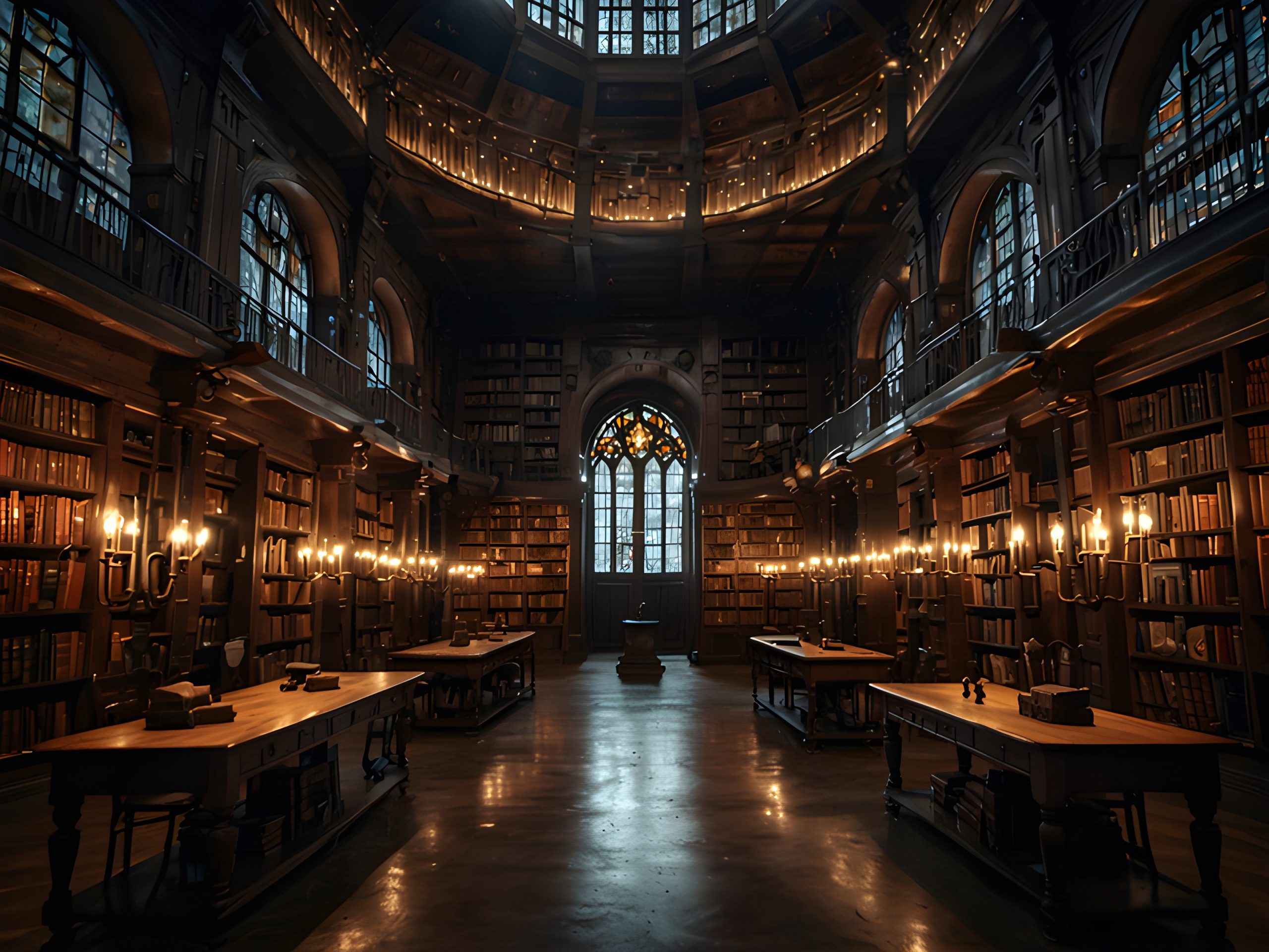 Grand Library at Night - Impossible Images - Unique stock images for ...