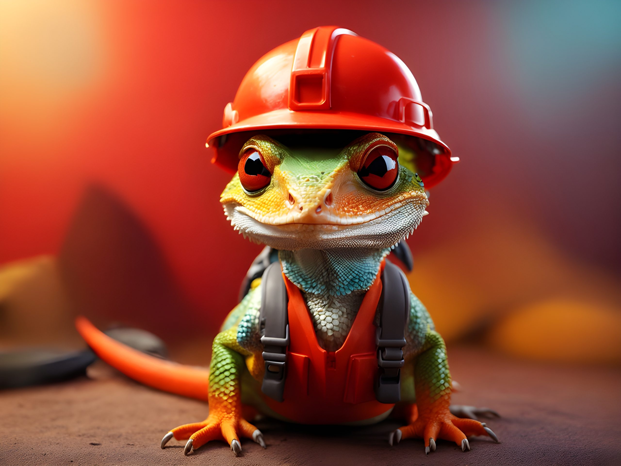 Lizard Construction Worker - Impossible Images - Unique stock images ...