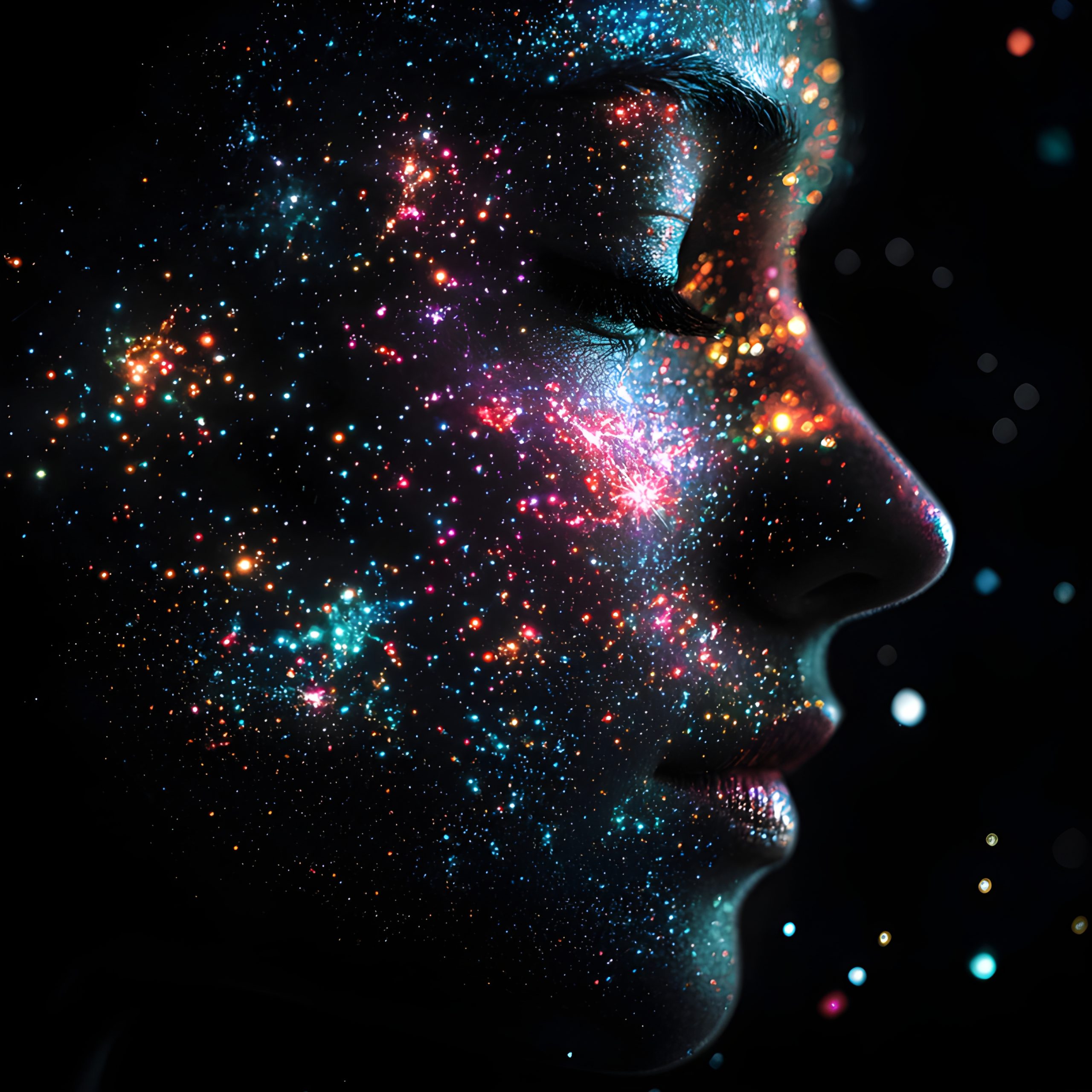 Cosmic Face Paint Galaxy Glow - Impossible Images - Unique stock images ...