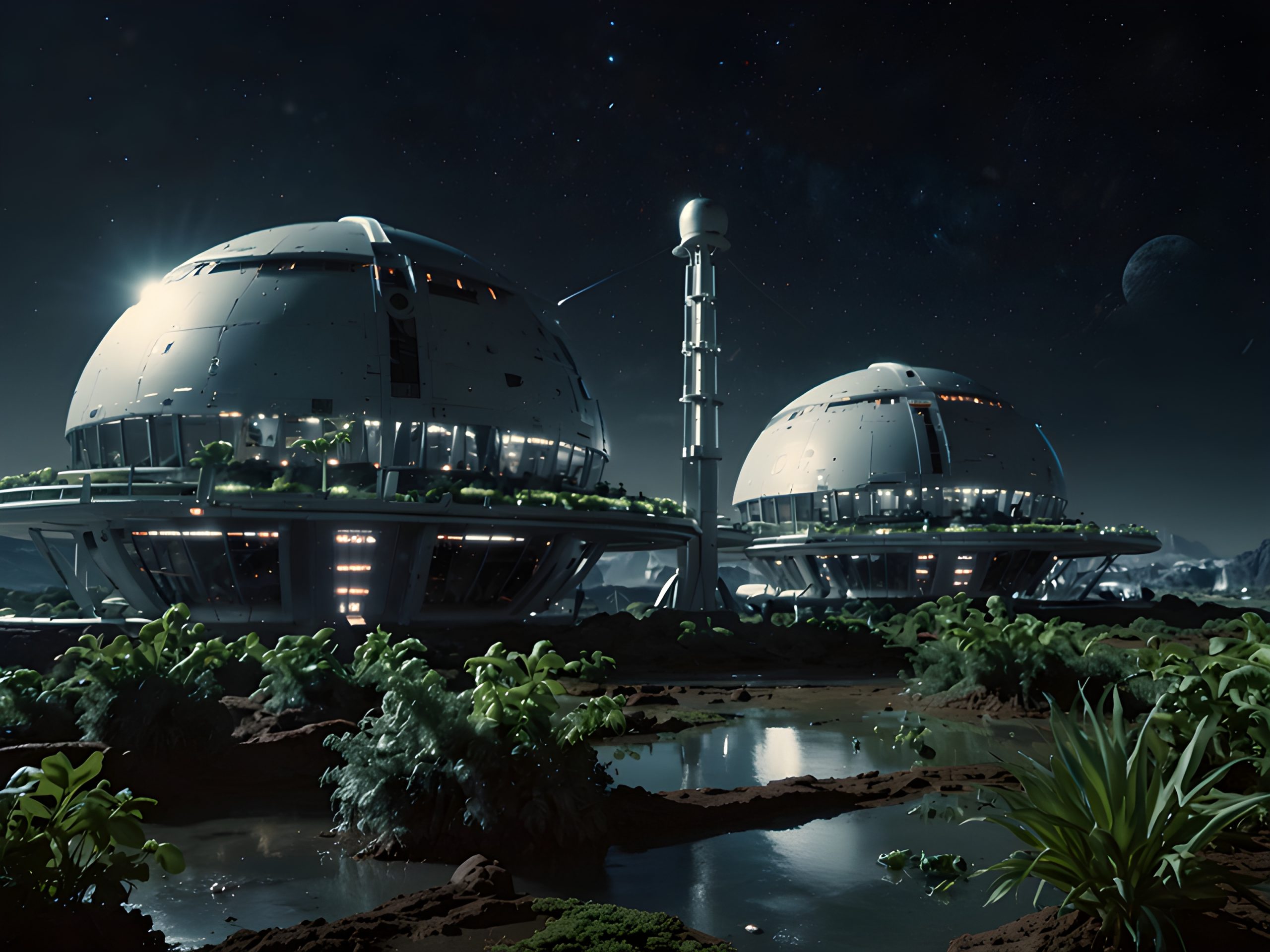 Lunar Domes: Nightfall Base - Impossible Images - Unique stock images ...