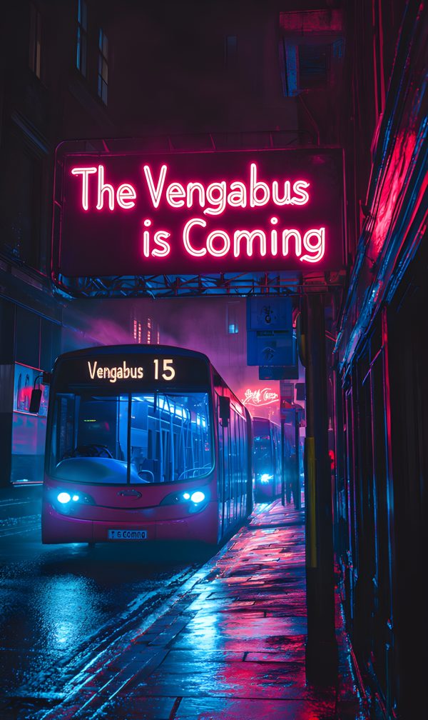 Neon Night: The VengaBus Arrives - Impossible Images - Unique stock ...