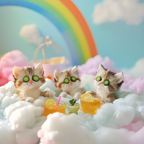 Three Kittens Spa Day Pampering - Impossible Images - Unique stock ...