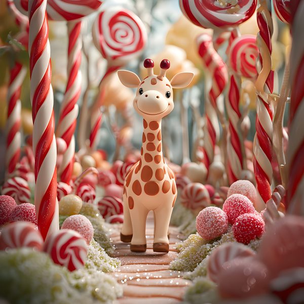 Giraffe in Candy Cane Forest - Impossible Images - Unique stock images ...