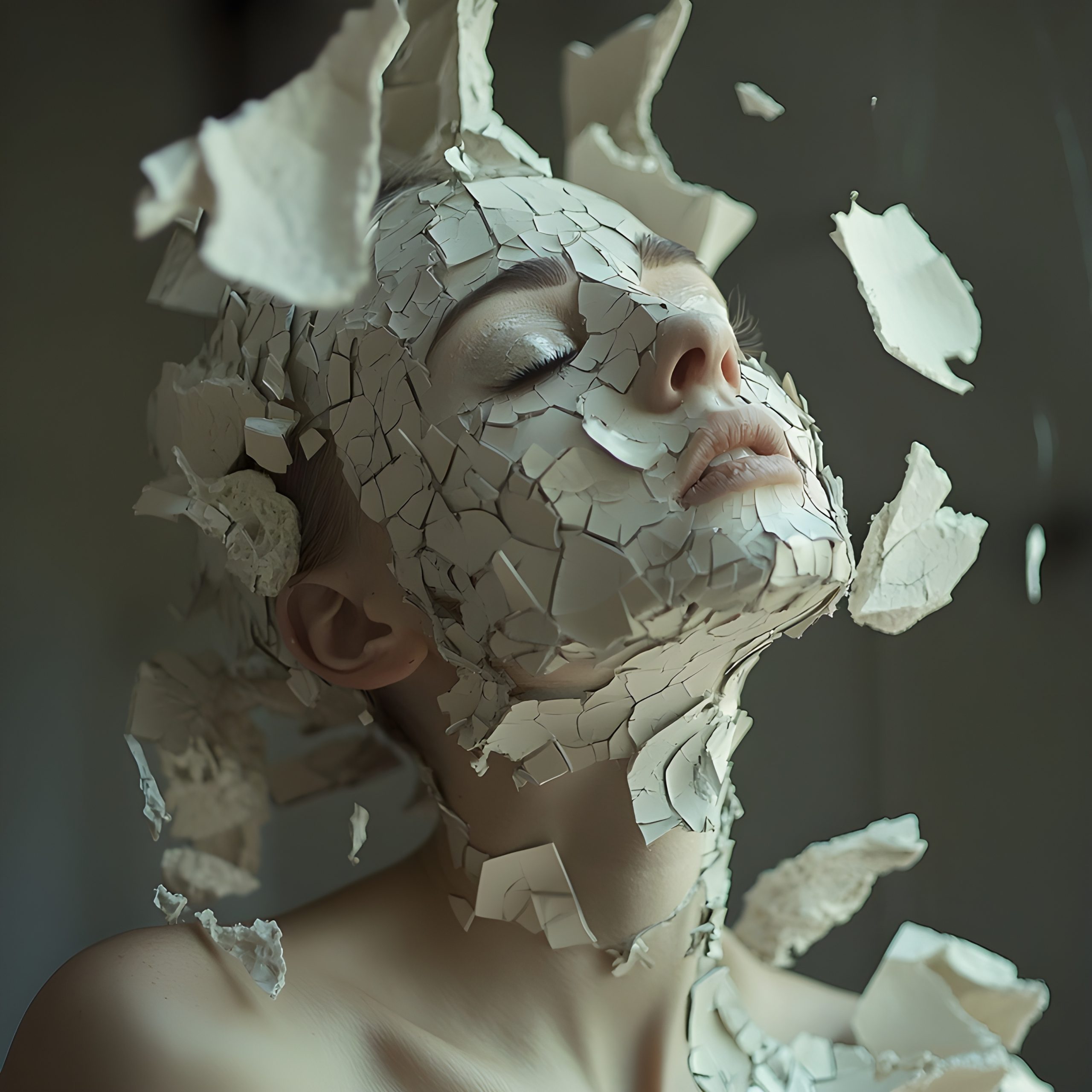 Cracked Mask, Crumbling Beauty - Impossible Images - Unique stock ...