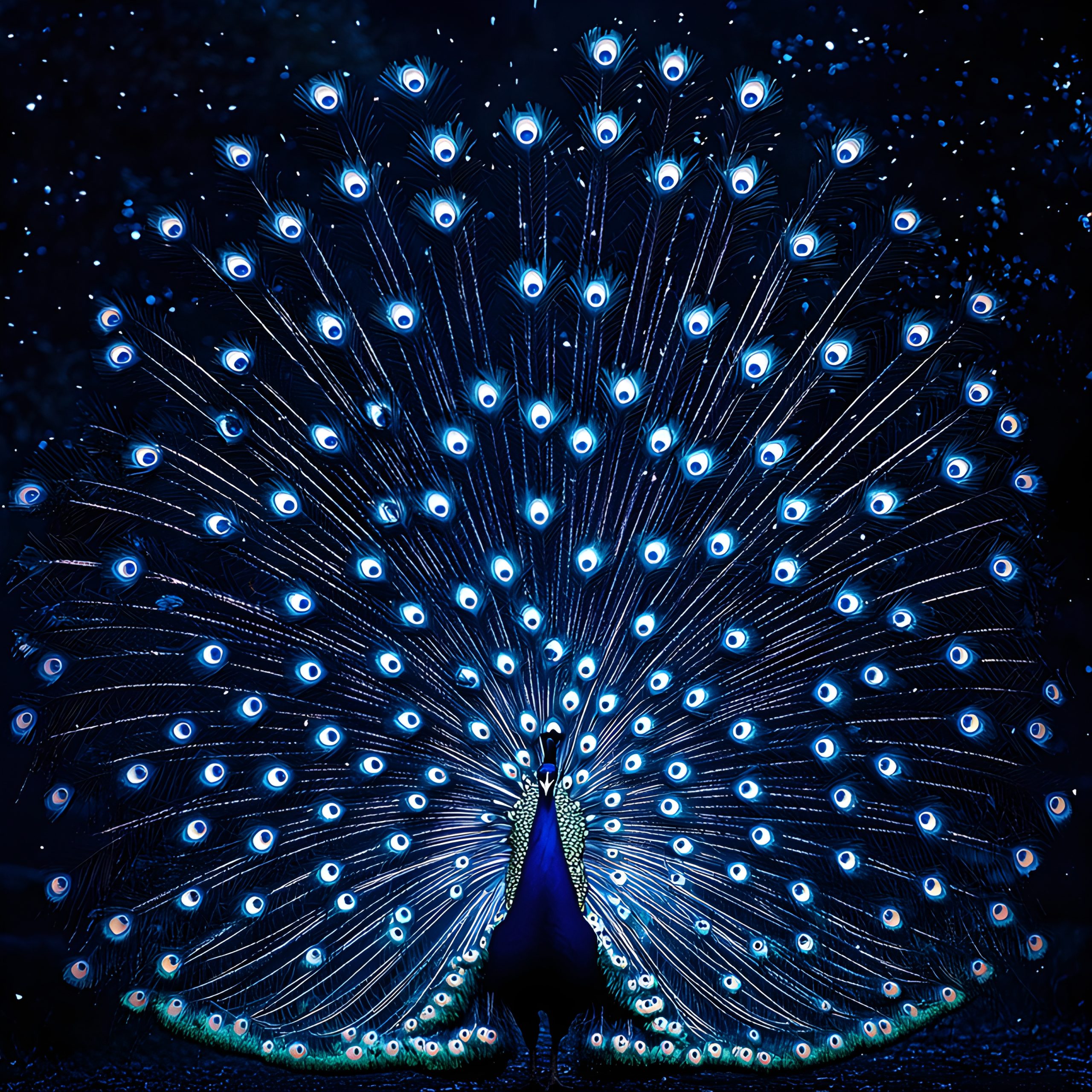 Peacock's Midnight Display - Impossible Images - Unique stock images ...
