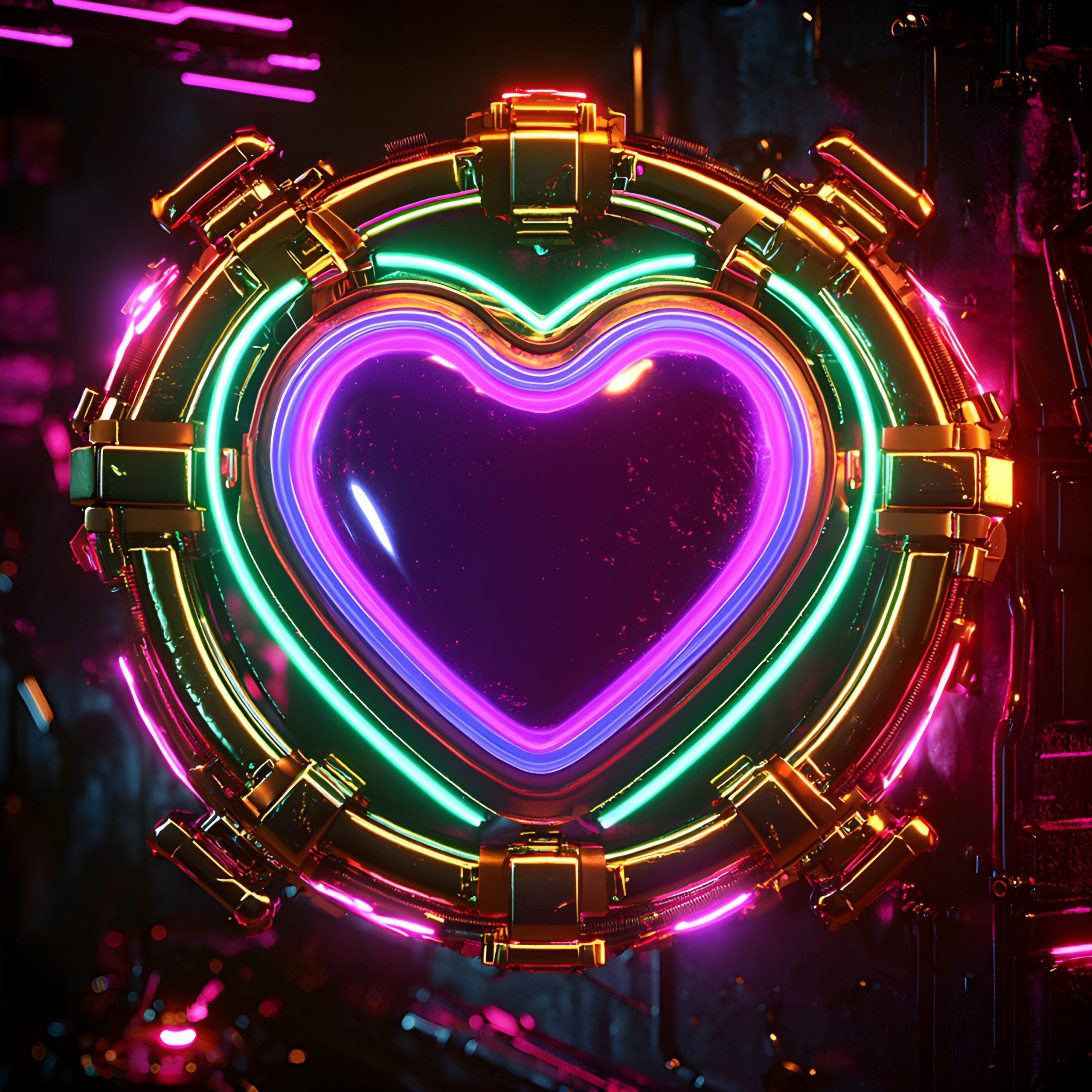 Neon Heart Mech Core - Impossible Images - Unique stock images for ...