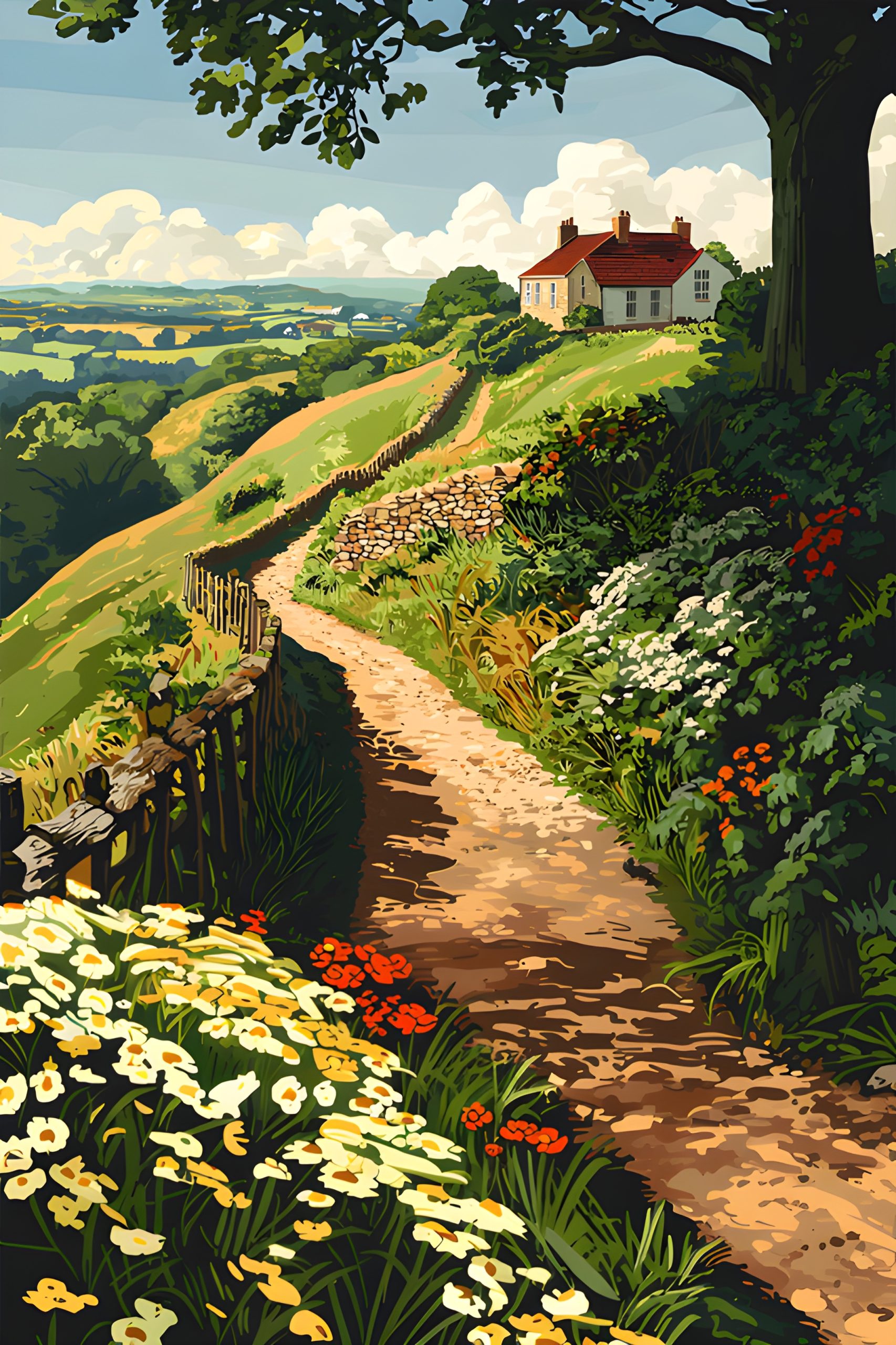 Countryside Cottage Path Bloom - Impossible Images - Unique stock ...