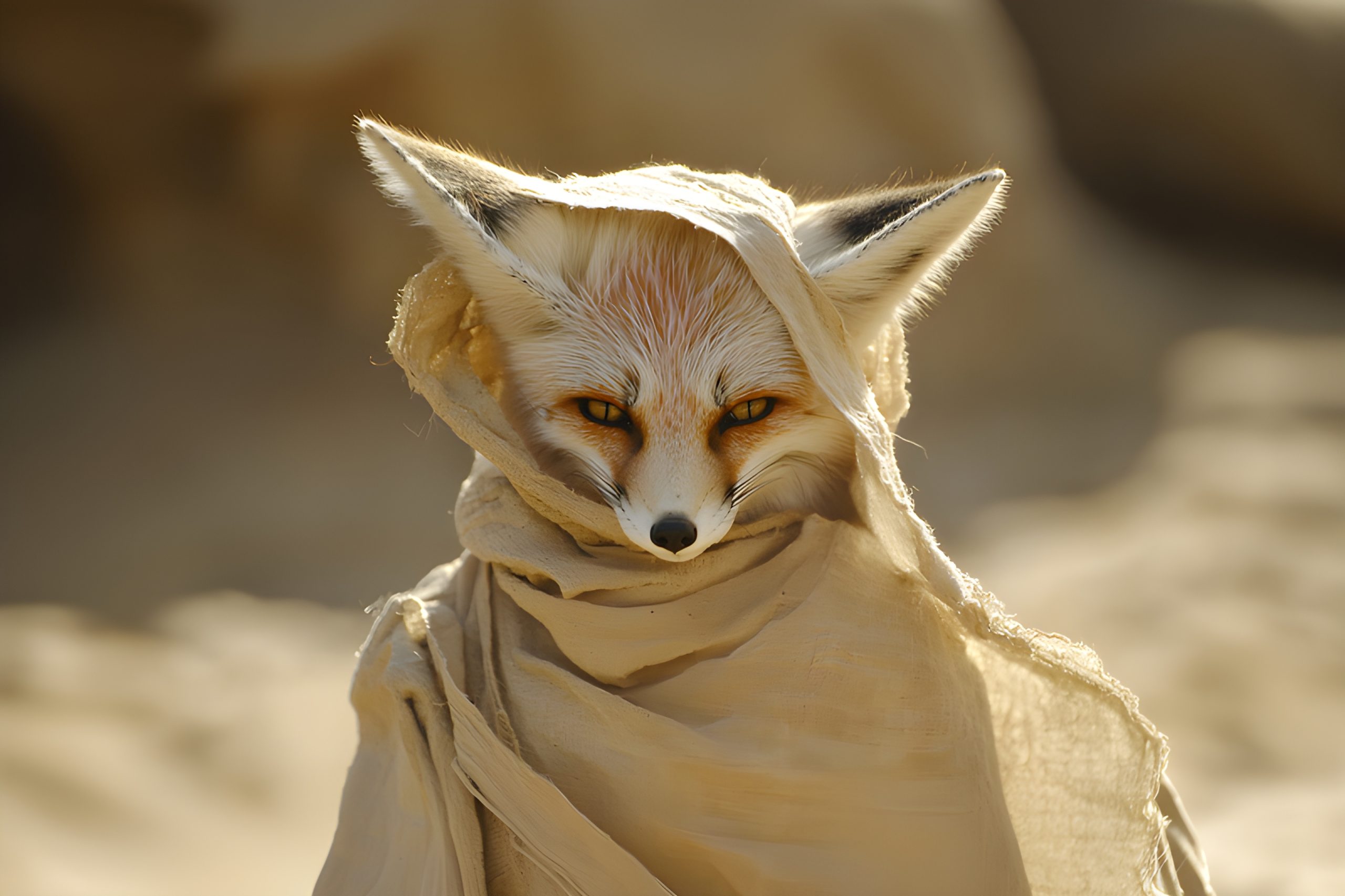 Desert Fox in Shroud - Impossible Images - Unique stock images for ...