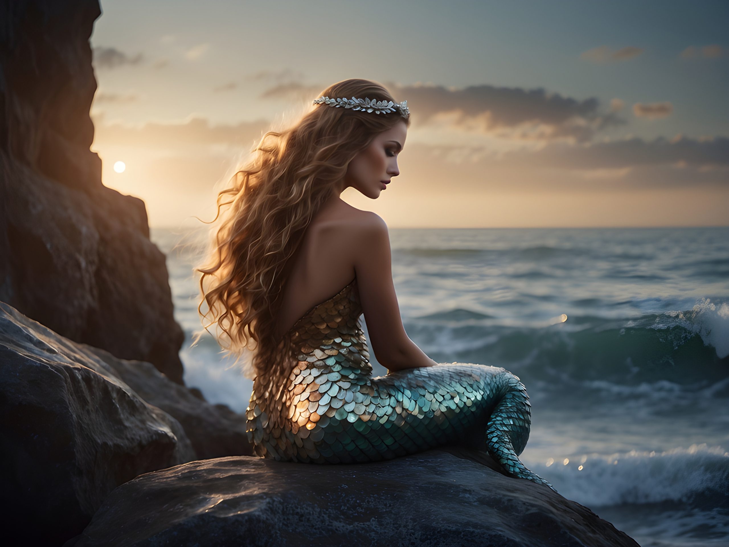 Golden Mermaid at Sunset - Impossible Images - Unique stock images for ...