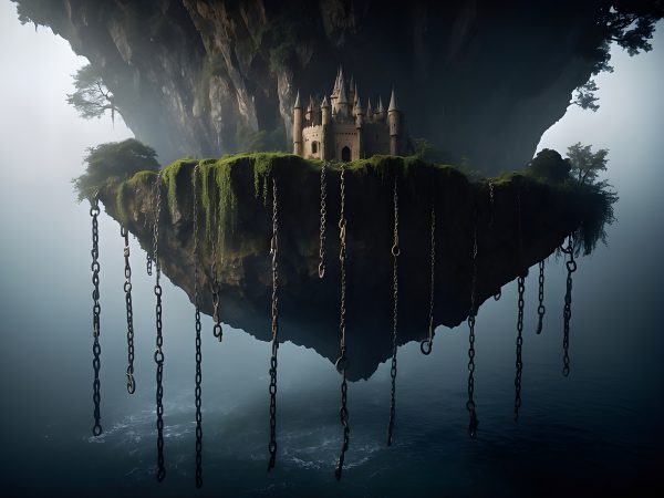 Floating Castle Island Chains - Impossible Images - Unique stock images ...