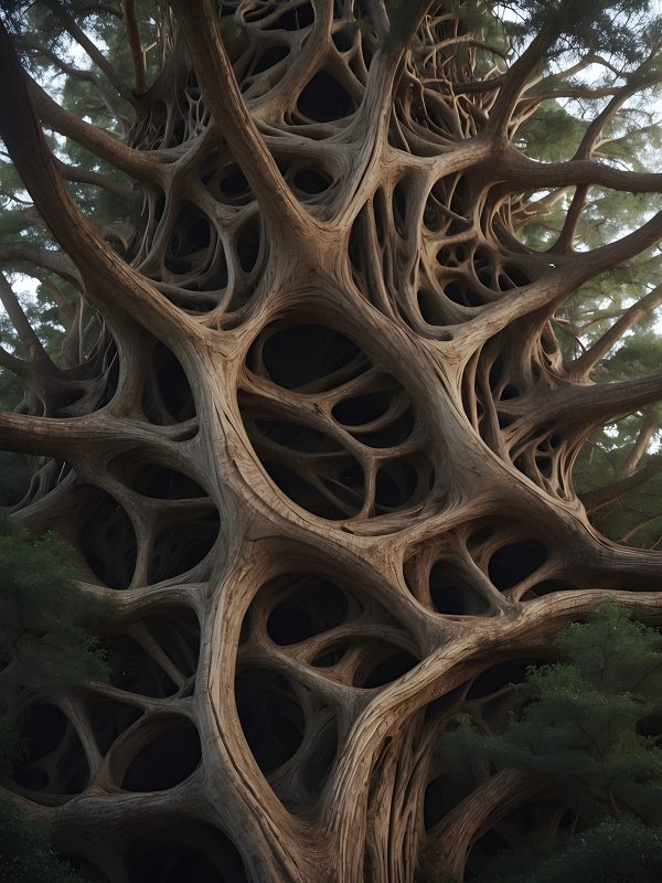 Intricate Wooden Tree Structure - Impossible Images - Unique stock ...