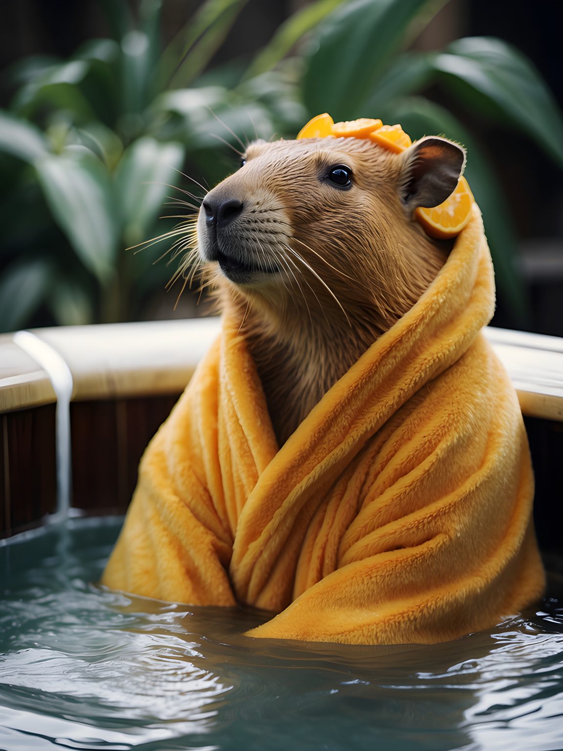 Capybara Spa Day - Impossible Images - Unique stock images for commercial use.