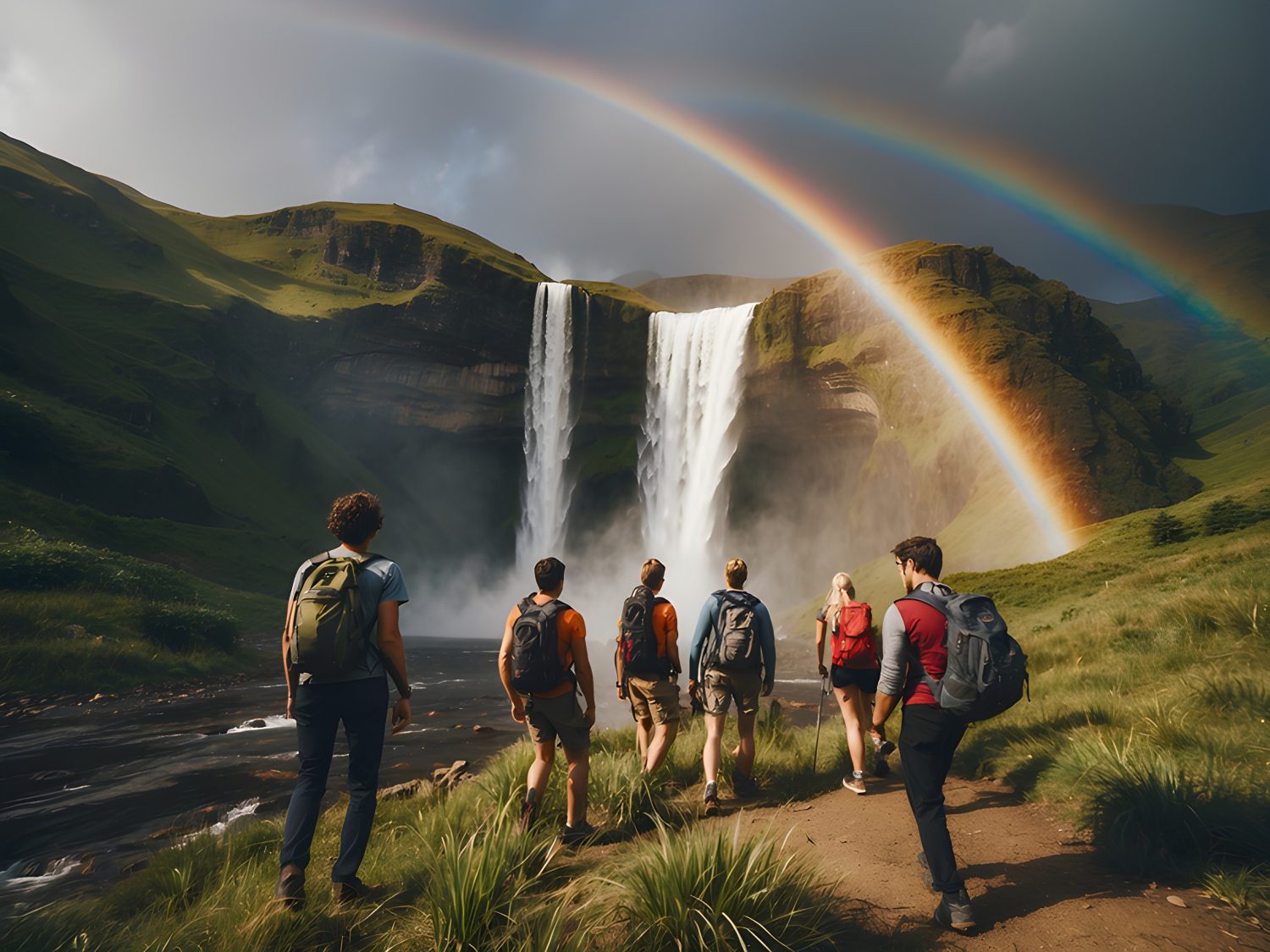Rainbow Waterfall Hike Iceland - Impossible Images - Unique stock ...