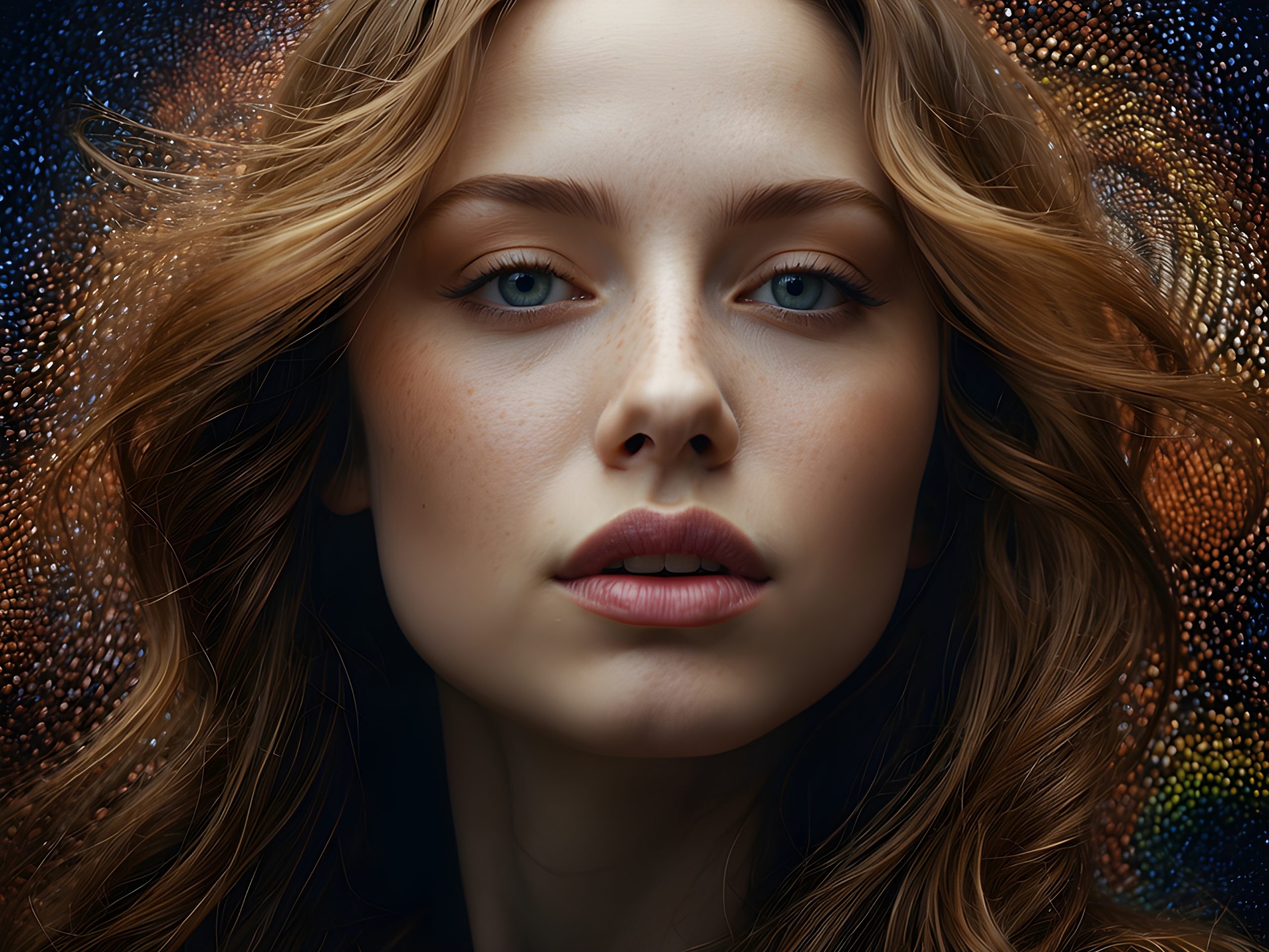 Golden Waves, Freckles, and Eyes - Impossible Images - Unique stock ...