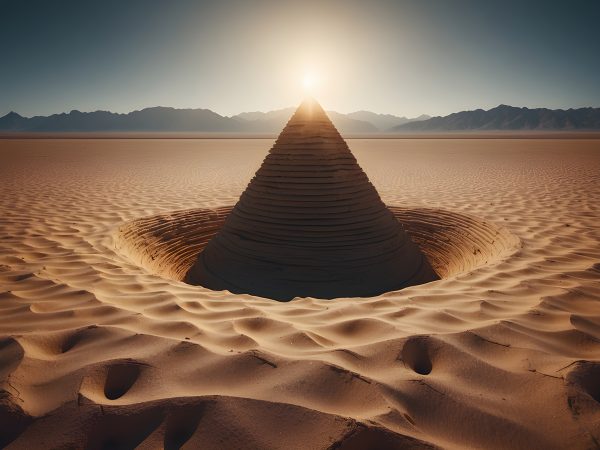 Desert Sand Cone at Sunset - Impossible Images - Unique stock images ...