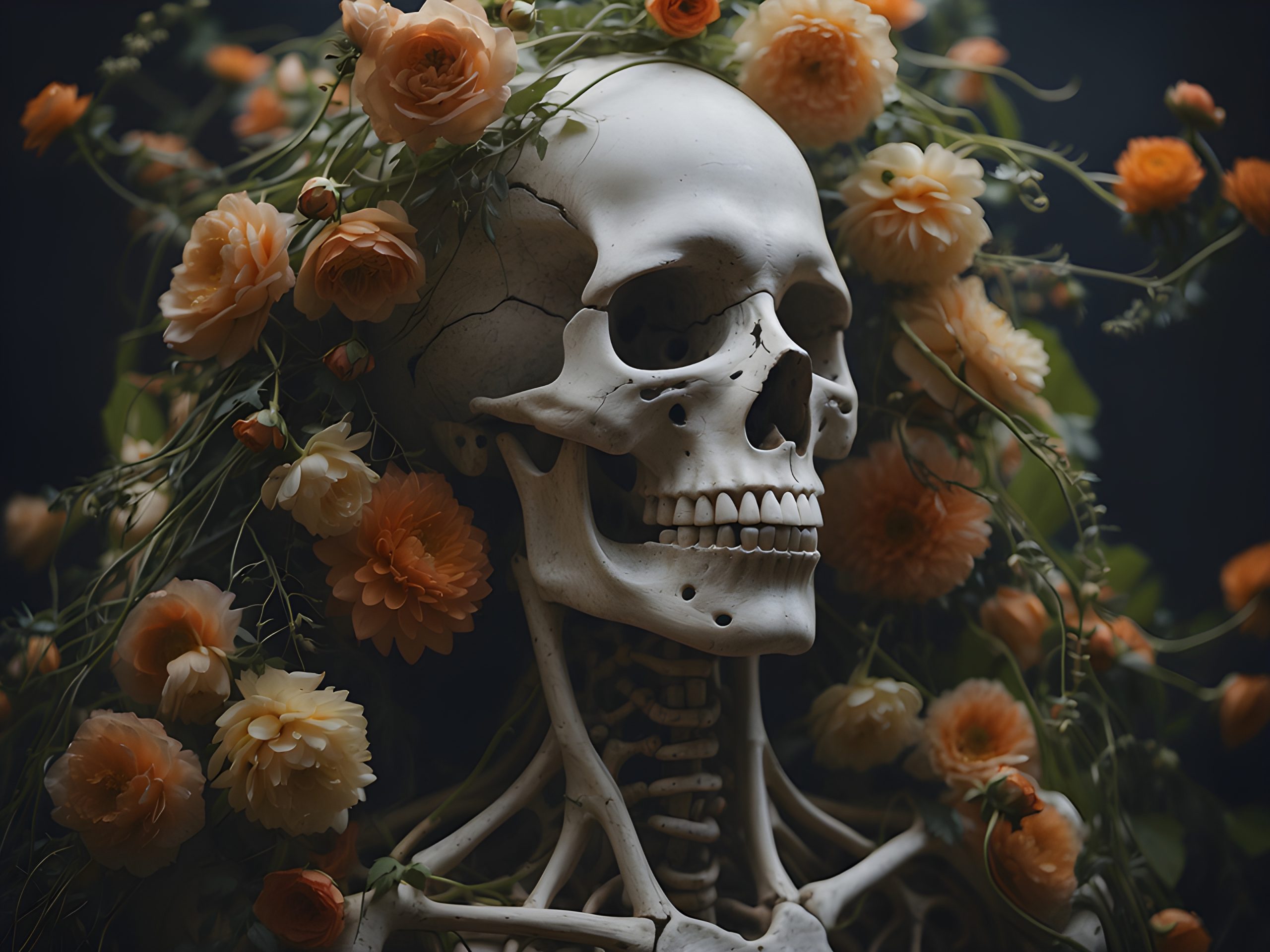 Floral Skull Crown of Bones - Impossible Images - Unique stock images ...