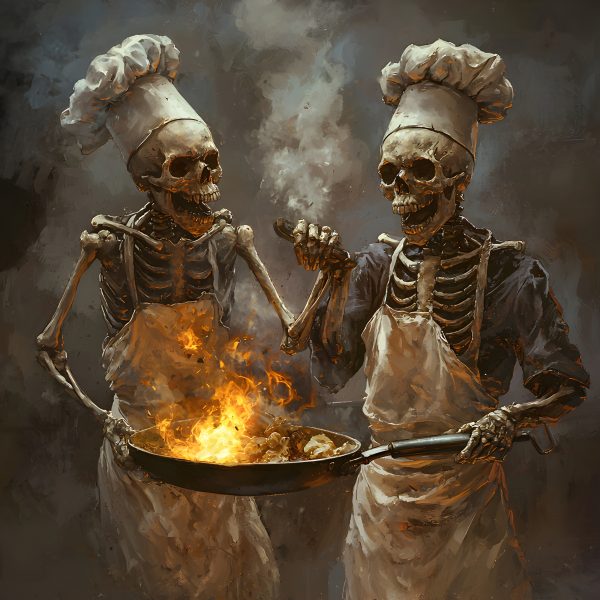 Skeleton Chefs Cooking Inferno - Impossible Images - Unique stock ...