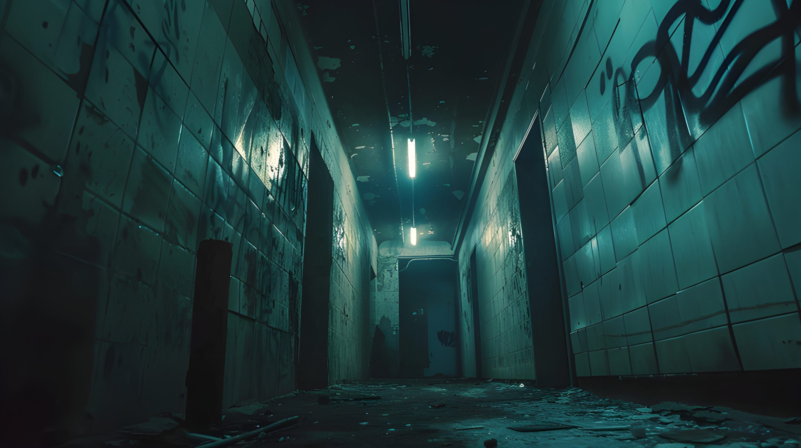 Dark Hallway of Abandoned Building - Impossible Images - Unique stock ...
