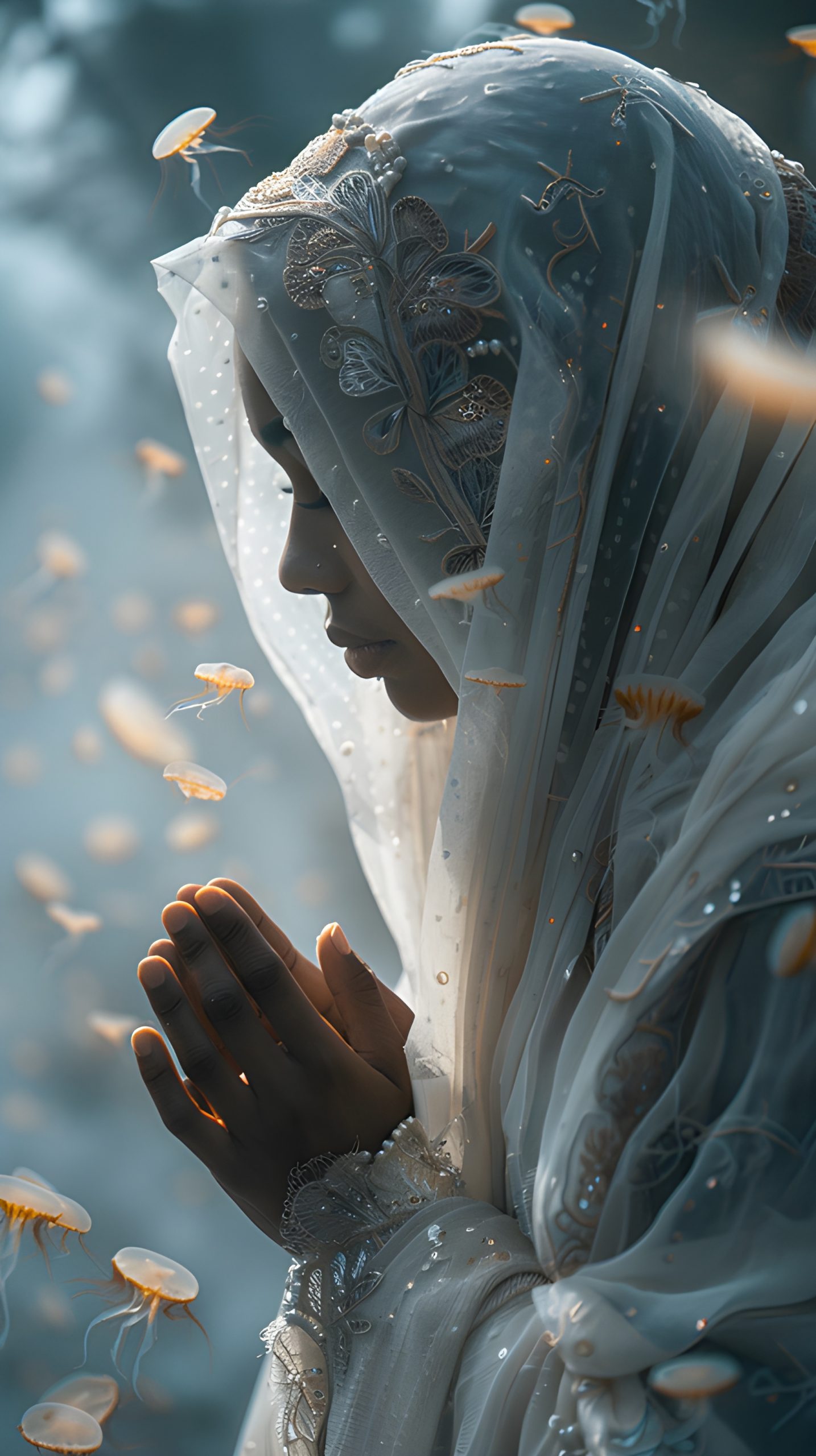 Ocean's Grace: A Woman's Prayer - Impossible Images - Unique stock ...