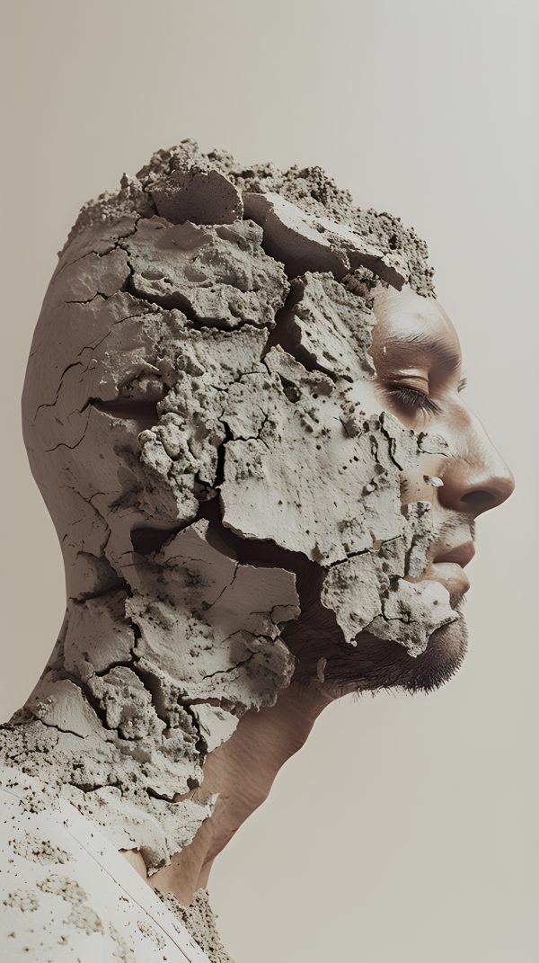 Crumbling Man, Face of Dust - Impossible Images - Unique stock images ...