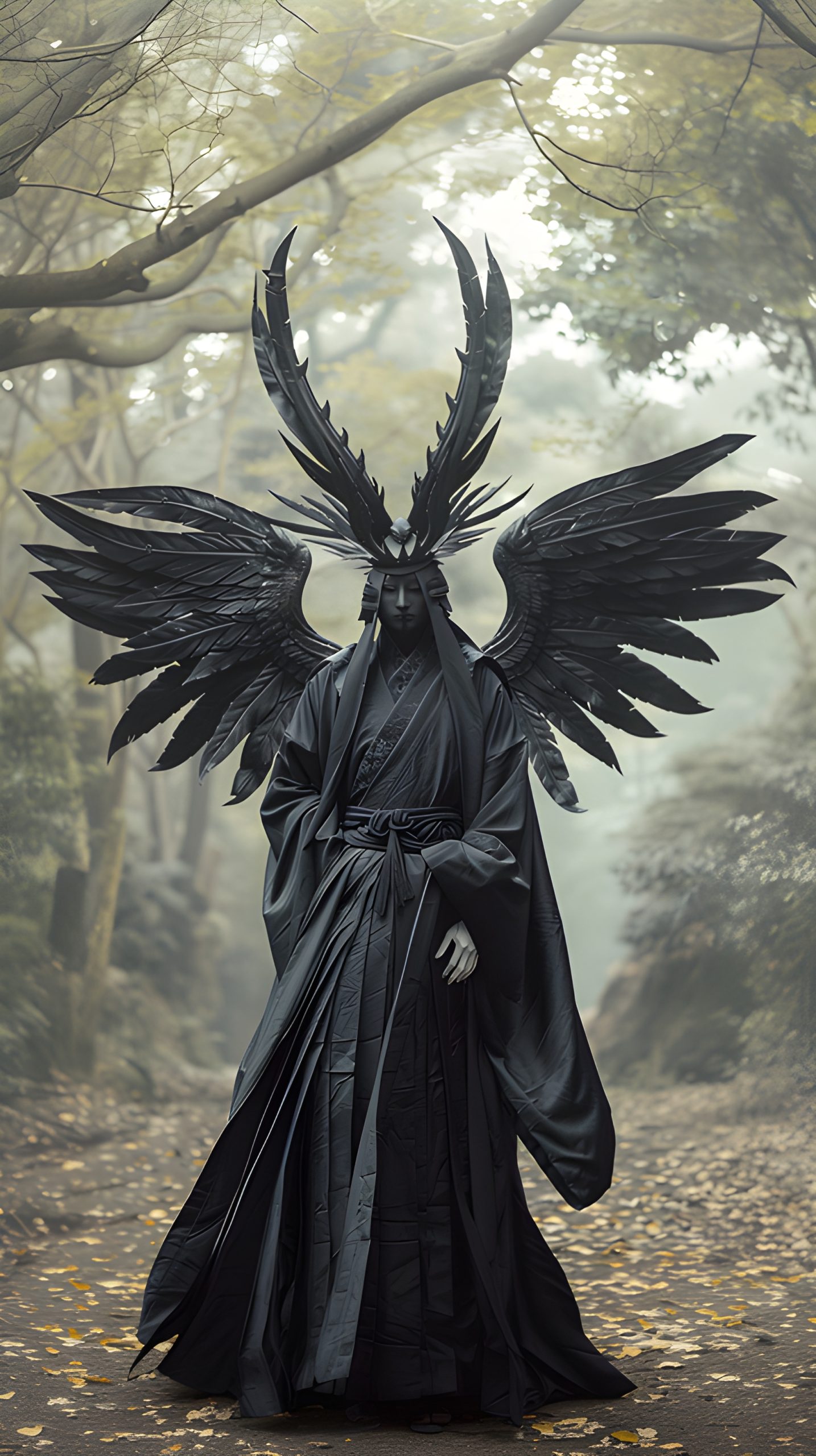 Dark Angel in Forest Path - Impossible Images - Unique stock images for ...