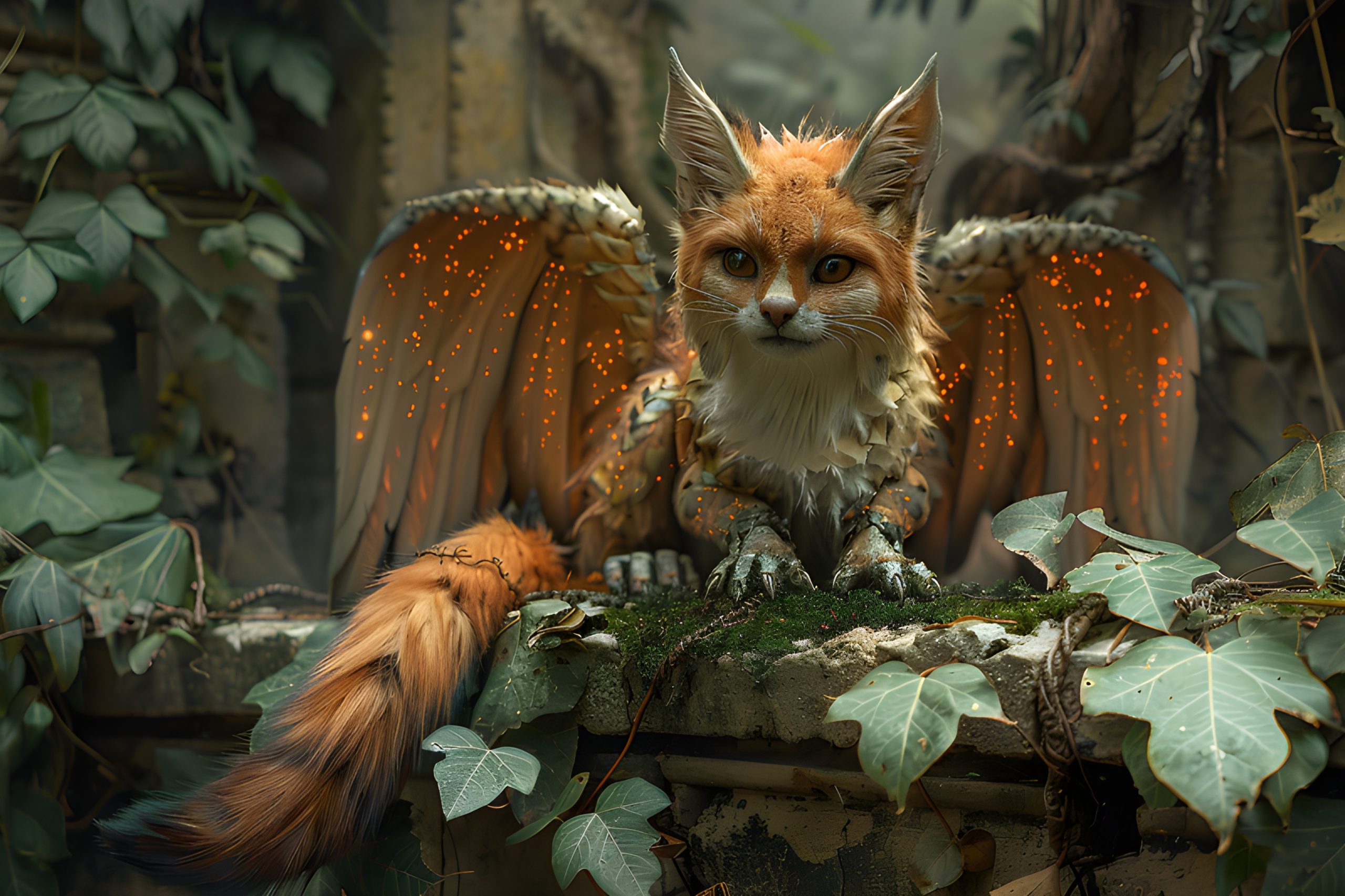 Mythical Winged Fox Creature - Impossible Images - Unique stock images ...