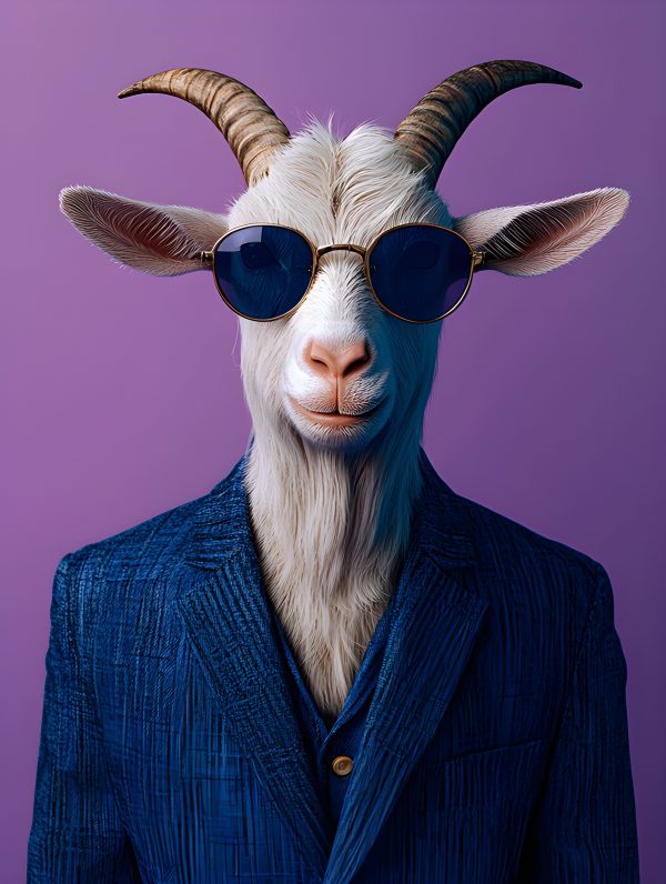 Goat in a Blue Suit & Shades - Impossible Images - Unique stock images ...