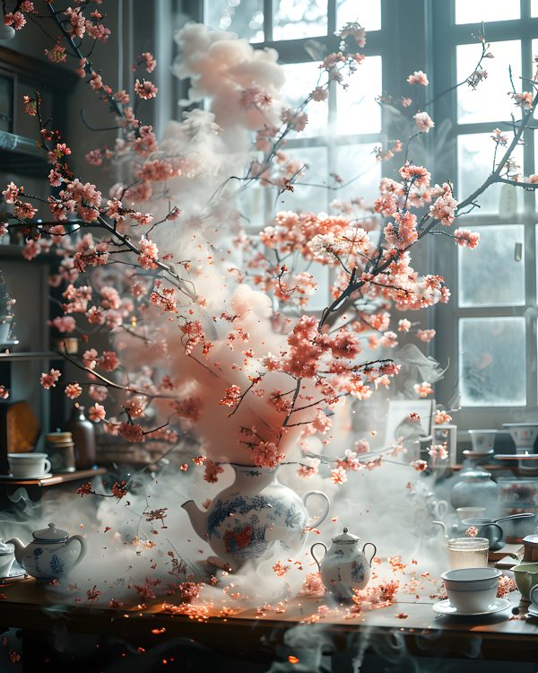 Exploding Cherry Blossom Tea Party - Impossible Images - Unique stock ...
