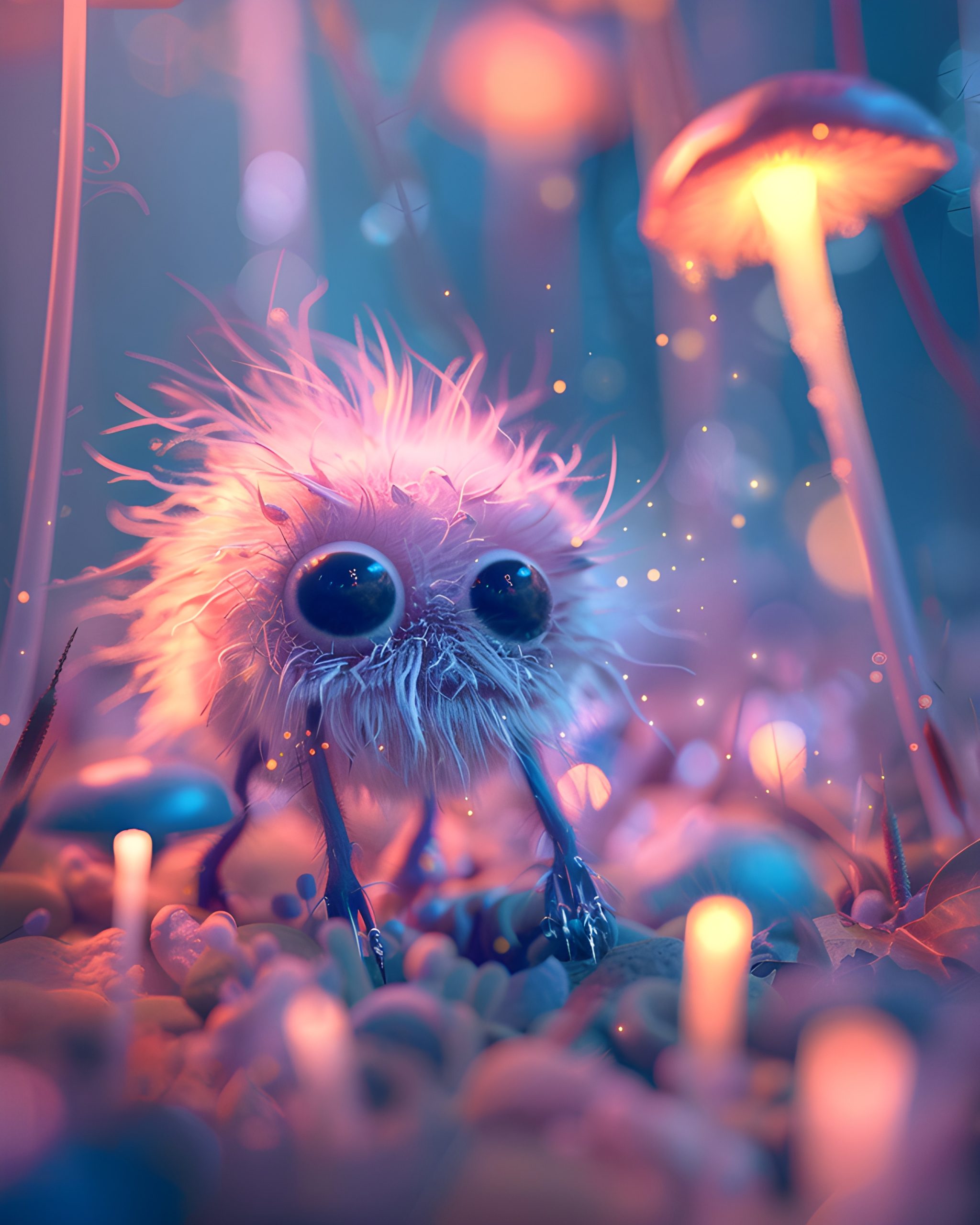 Fuzzy Creature in Magical Forest - Impossible Images - Unique stock ...