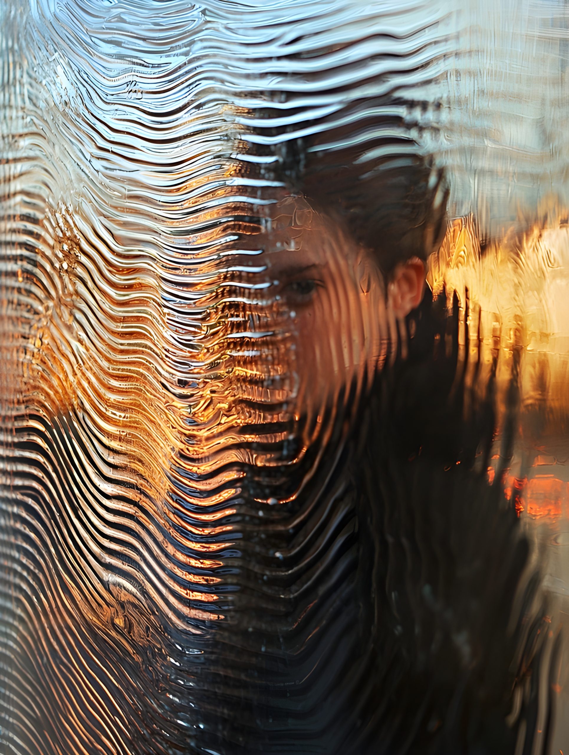 Wavy Glass Reflection Portrait - Impossible Images - Unique stock ...