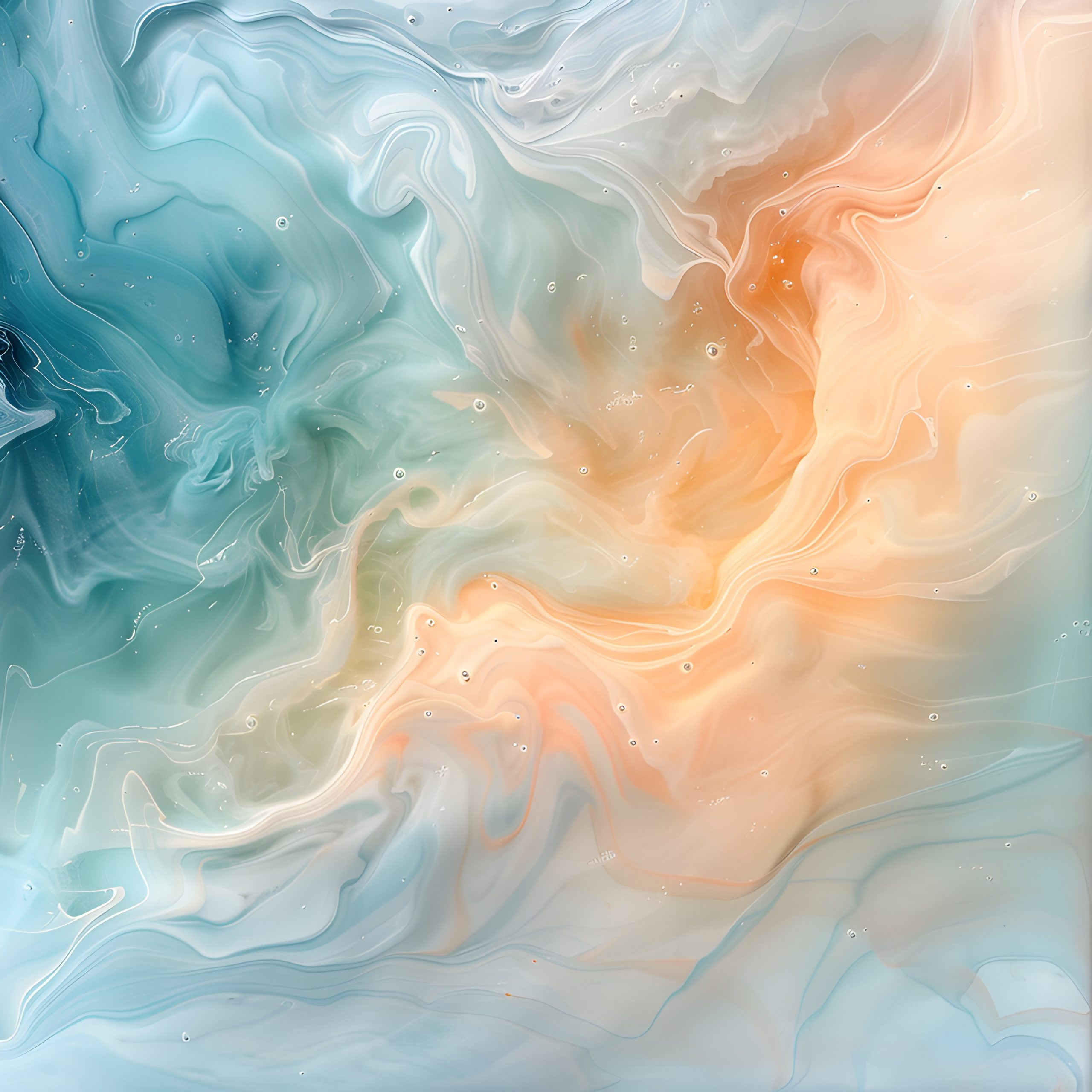 Fluid Teal & Peach Abstract Art - Impossible Images - Unique stock ...