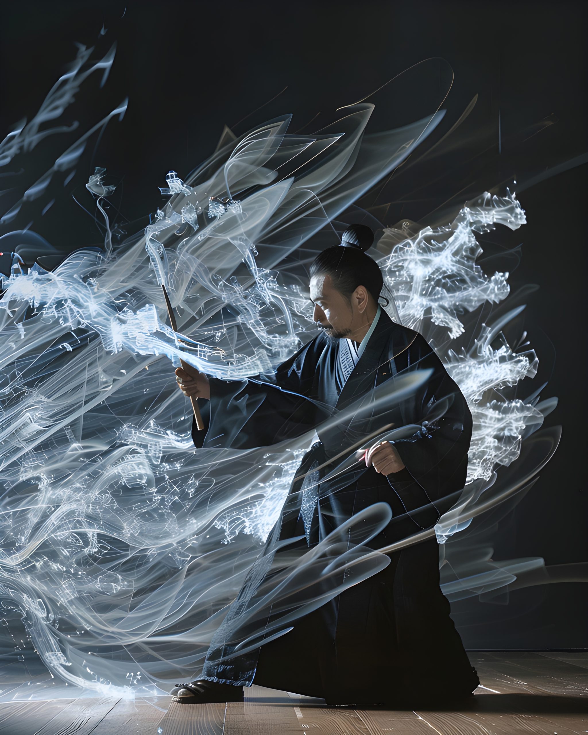 Samurai's Smoke-Swirled Motion - Impossible Images - Unique stock ...
