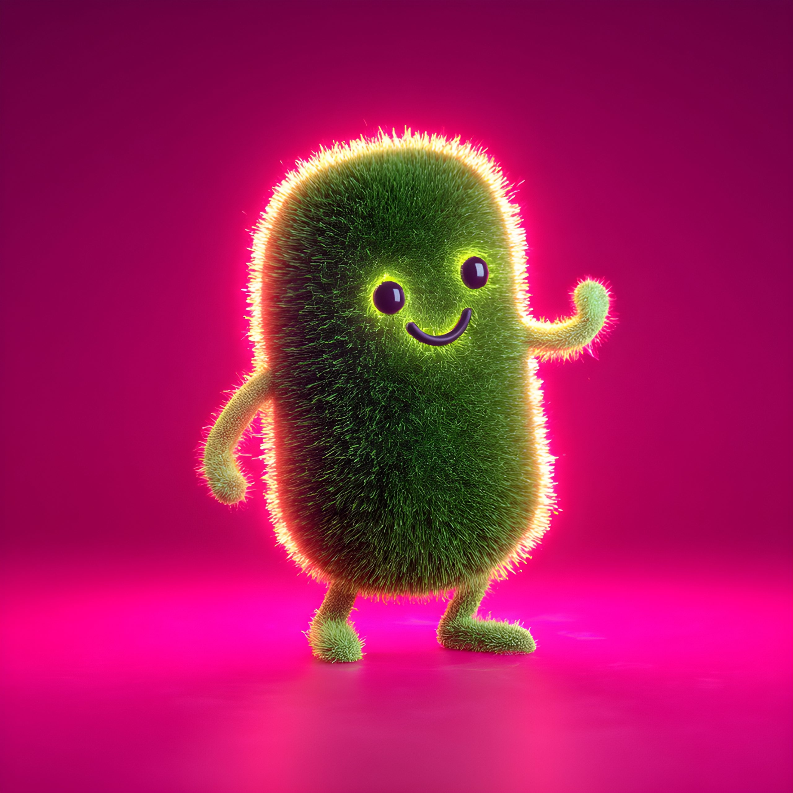 Happy Green Fuzzy Friend - Impossible Images - Unique stock images for ...