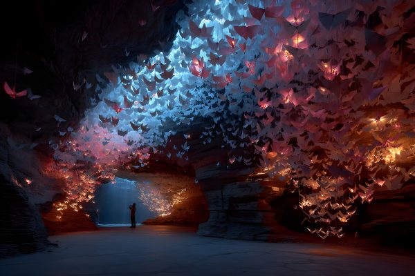 Cave of Illuminated Paper Butterflies - Impossible Images - Unique ...