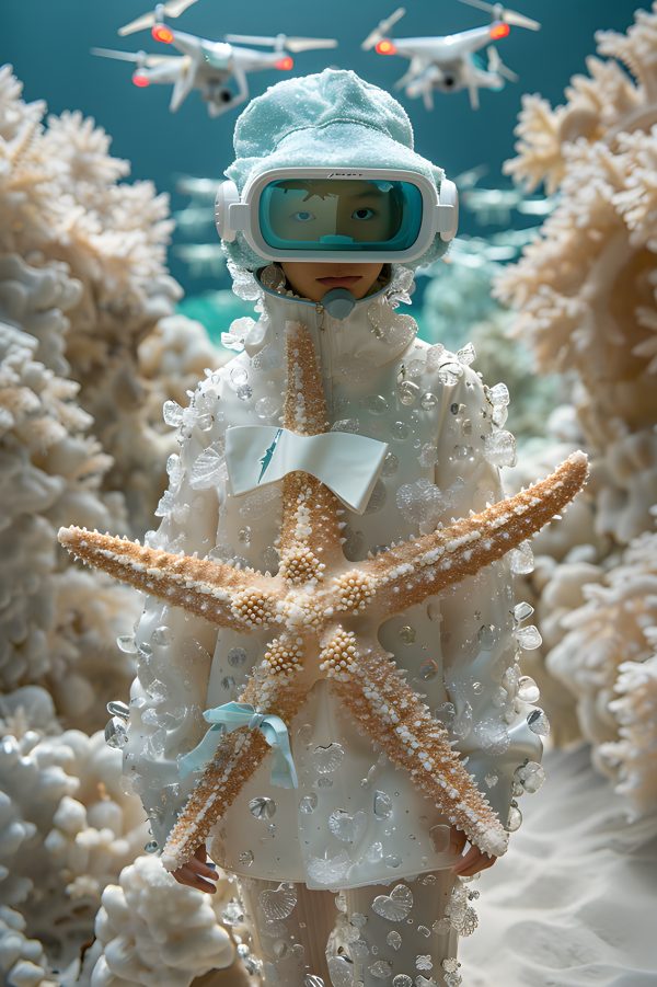 Coral guardian with starfish and underwater drones - Impossible Images ...