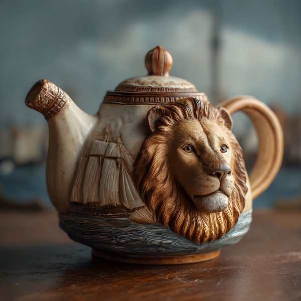 Regal Lion and Sailing Ship Teapot - Impossible Images - Unique stock ...